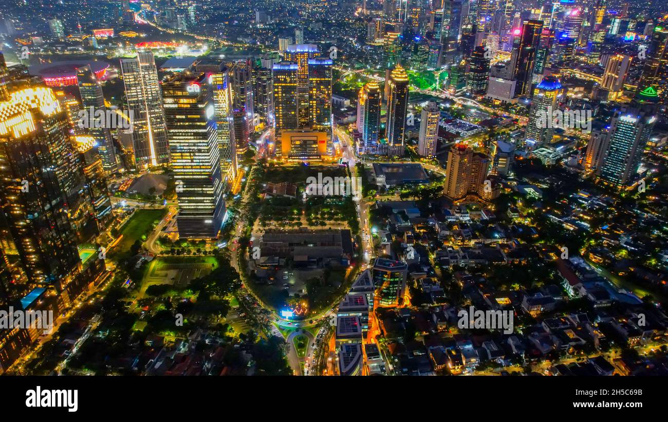 Aerial view of Architecture details Modern Building Glass facade ...