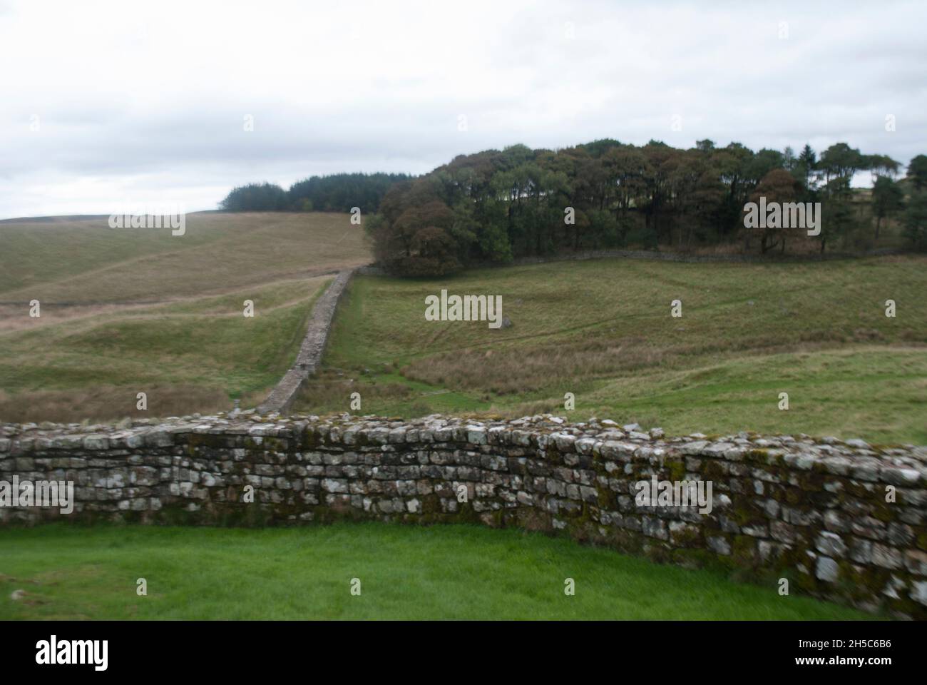 Hardian's Wall from Housesteads Roman Fort, near Hexham, Northumbria ...