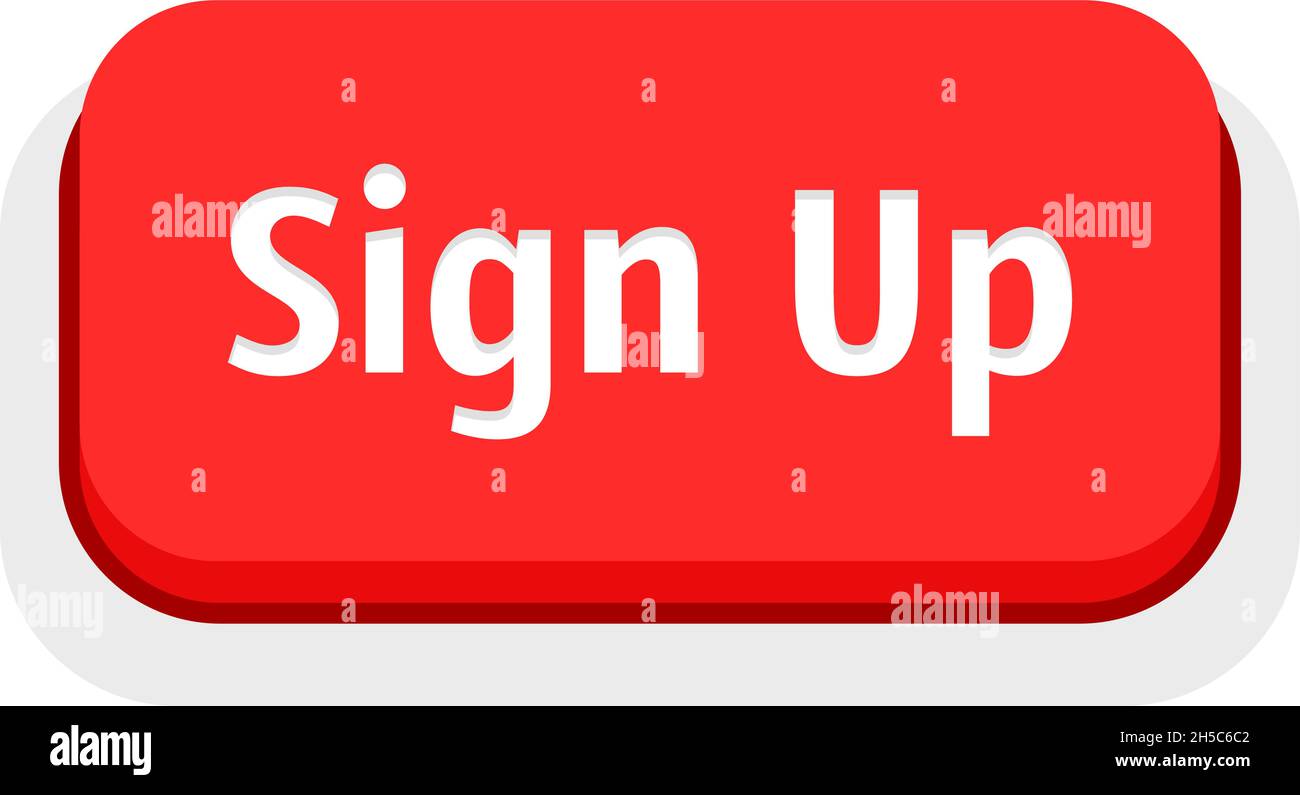 red sign up button isolated on white Stock Vector Image & Art - Alamy