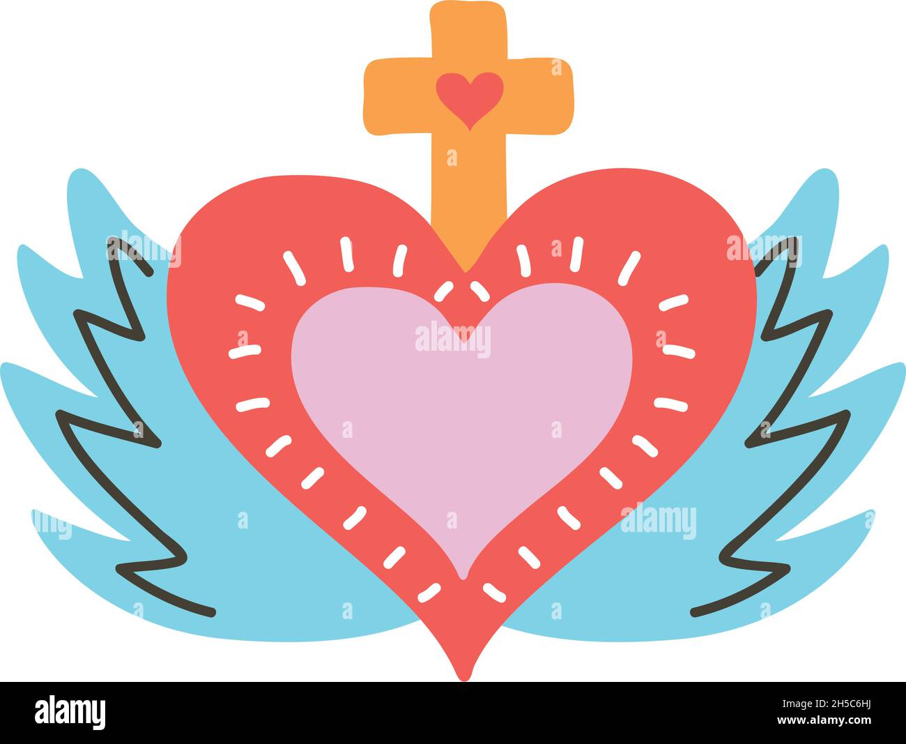 decorative heart design with cross Stock Vector Image & Art - Alamy