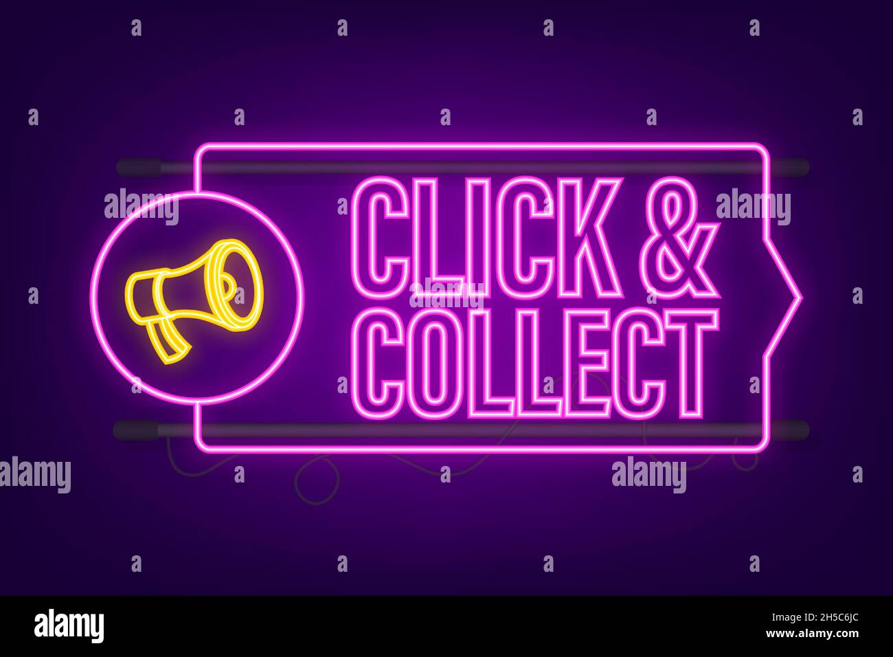 Click here neon Stock Vector Images - Alamy