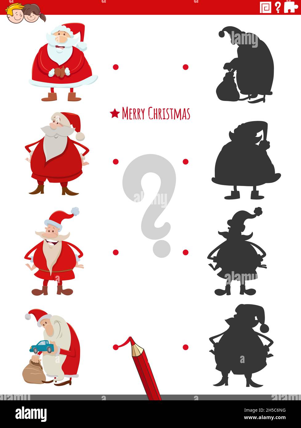 Cartoon illustration of match the right shadows with pictures ...