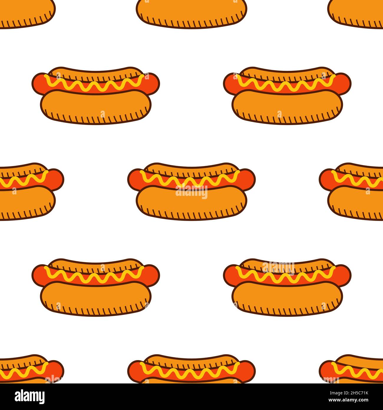 Hot dog seamless pattern on white background Stock Vector Image & Art ...