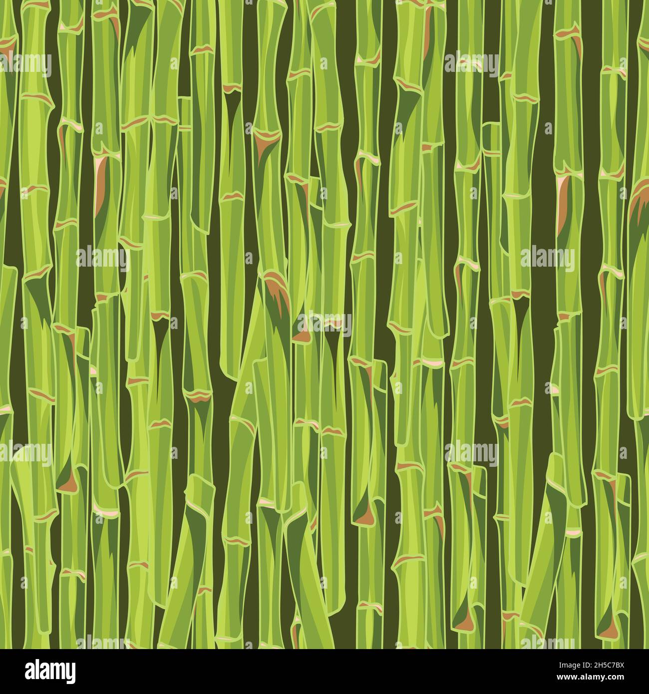 Hand-drawn green bamboo seamless background Stock Vector Image & Art ...