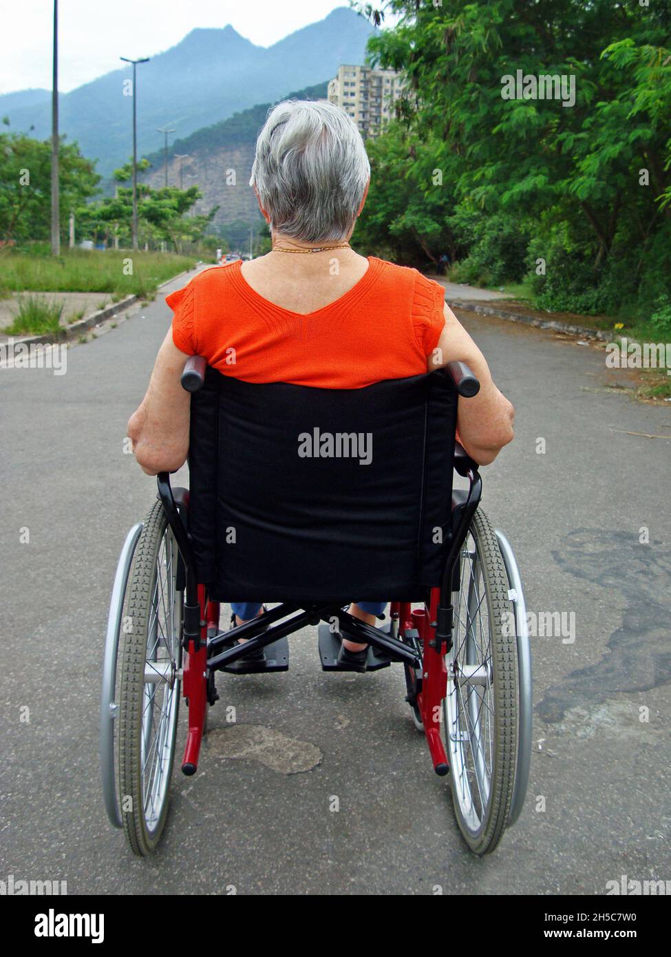 Old woman wheelchair user, Rio de Janeiro Stock Photo - Alamy