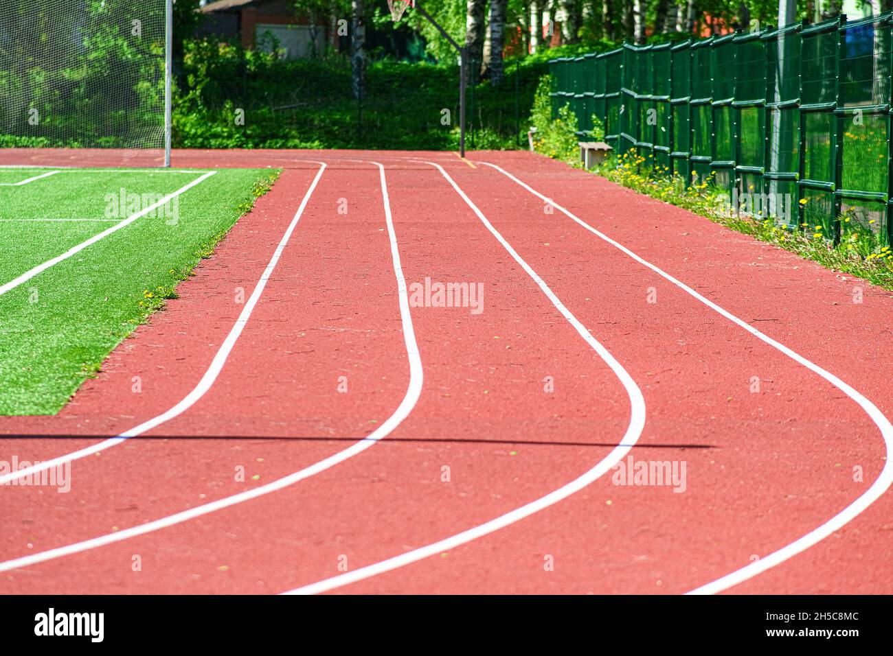 Running tracks in an empty stadium Stock Photo - Alamy