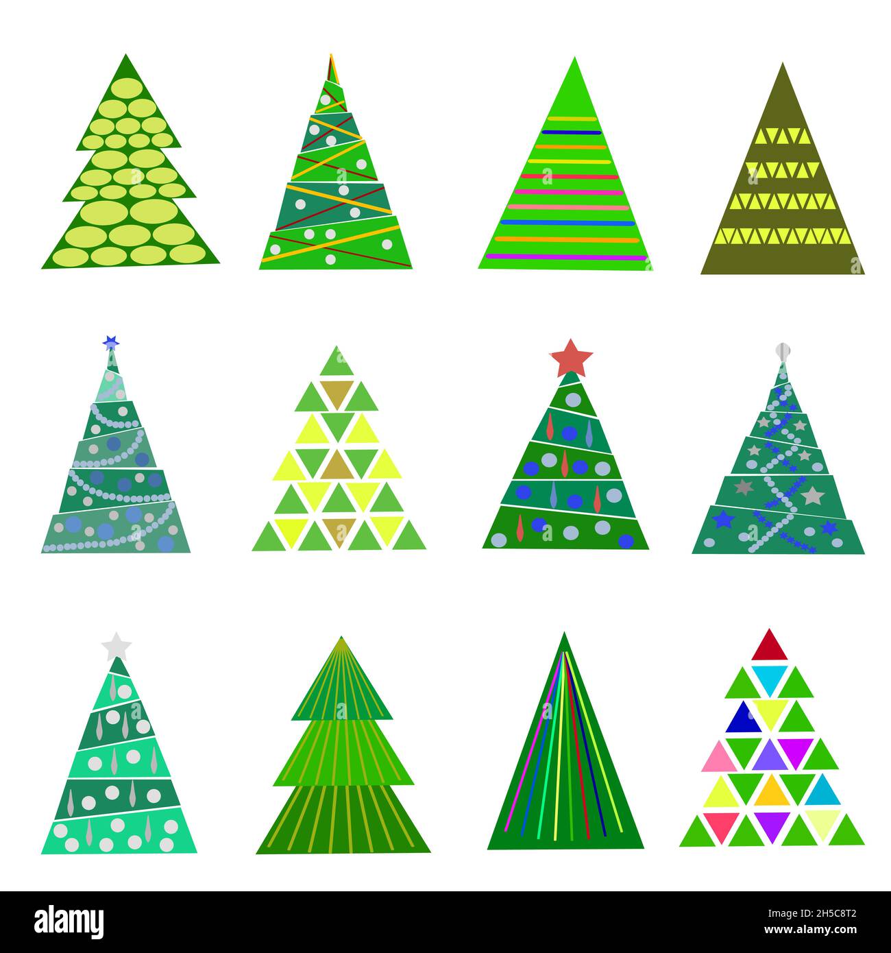 Decorated christmas trees vector Stock Vector Images - Alamy