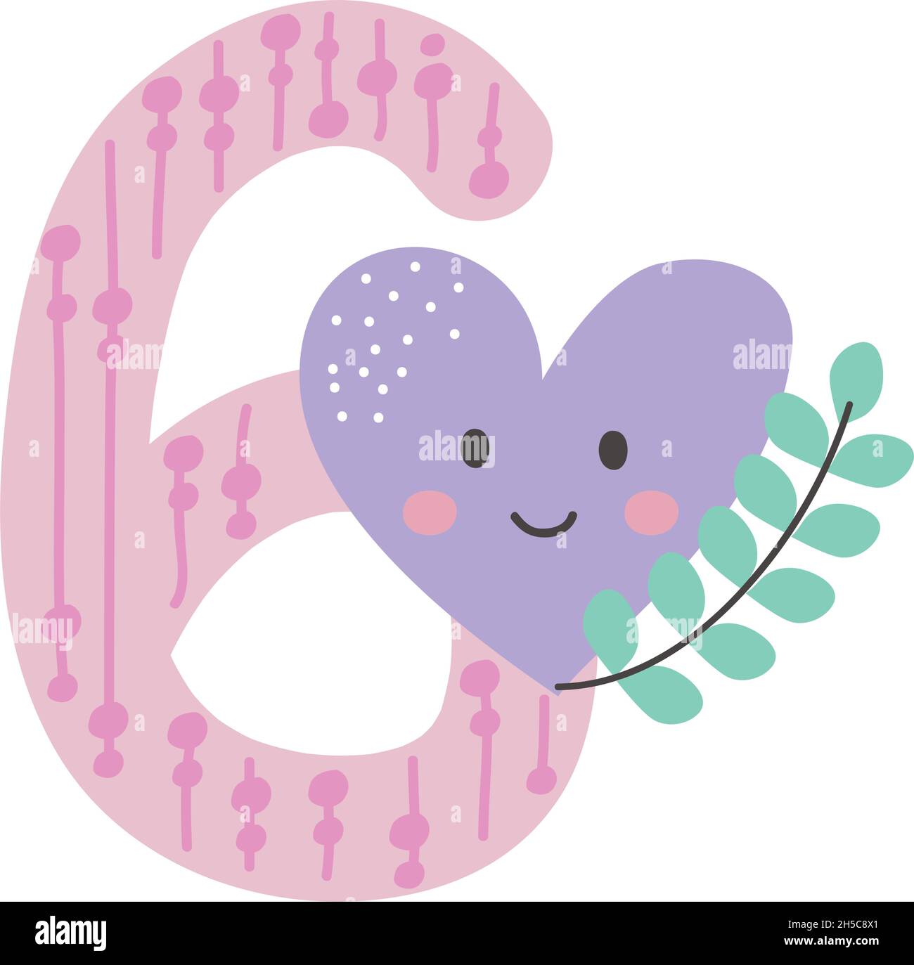 six baby month with heart Stock Vector Image & Art - Alamy