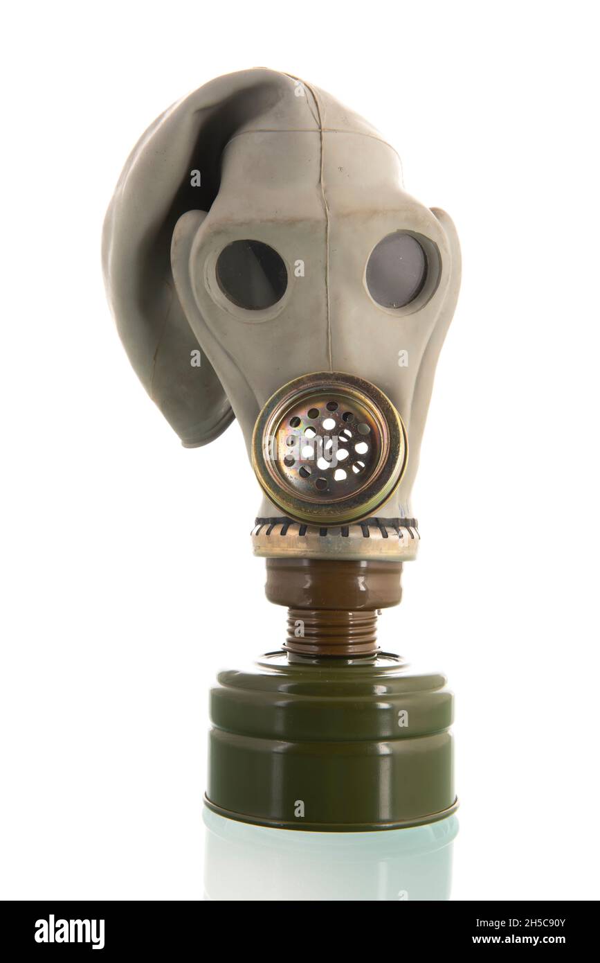 Military gaz mask isolated over white background Stock Photo - Alamy