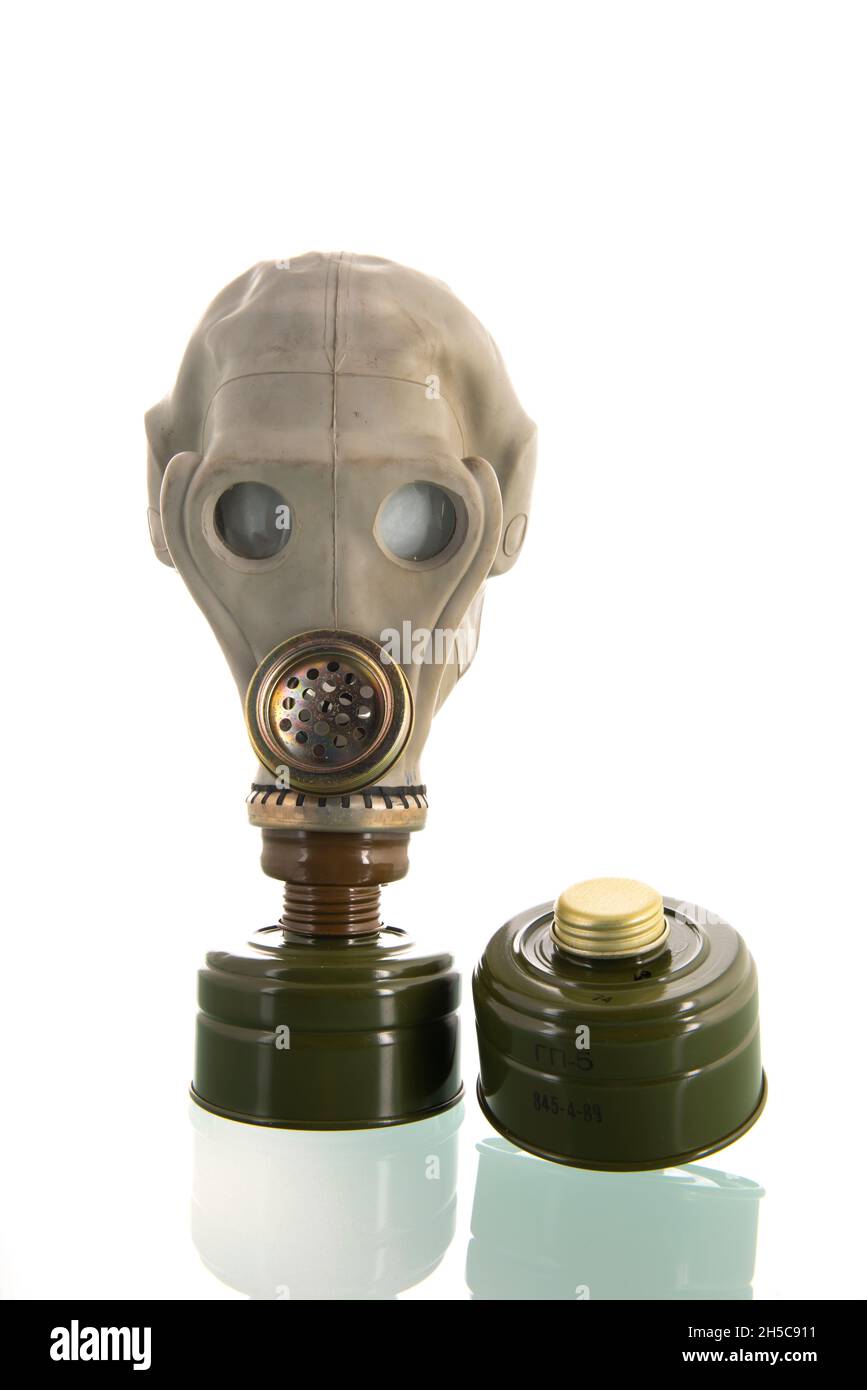 Military gaz mask isolated over white background Stock Photo - Alamy
