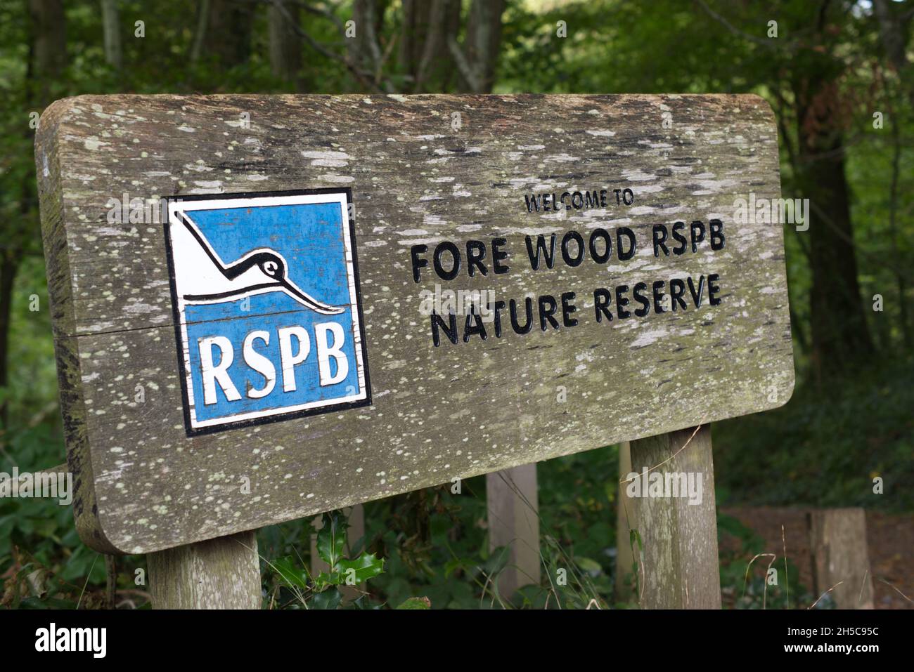 A sign for the Royal Society for the Protection of Birds (RSPB) nature ...
