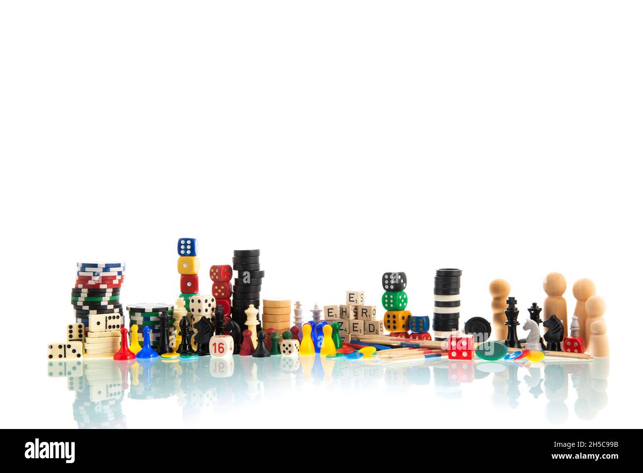 Family board games isolated over white background Stock Photo - Alamy