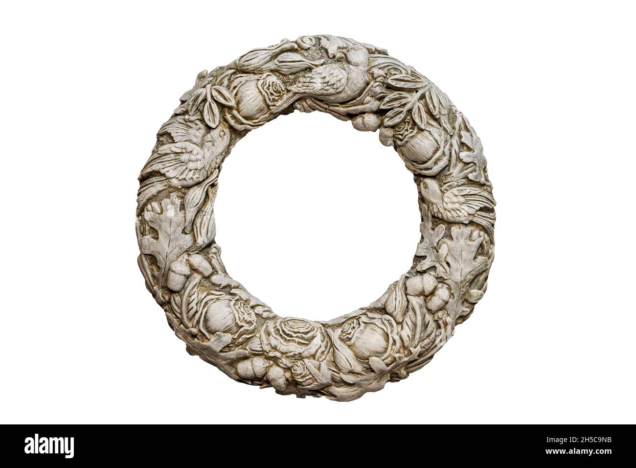 Handmade round photo frame isolated on the white background. High ...