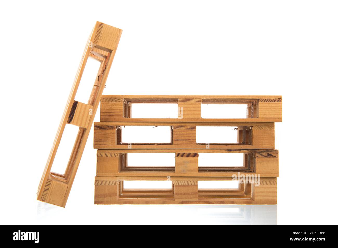 Wooden pallets isolated over white background Stock Photo - Alamy