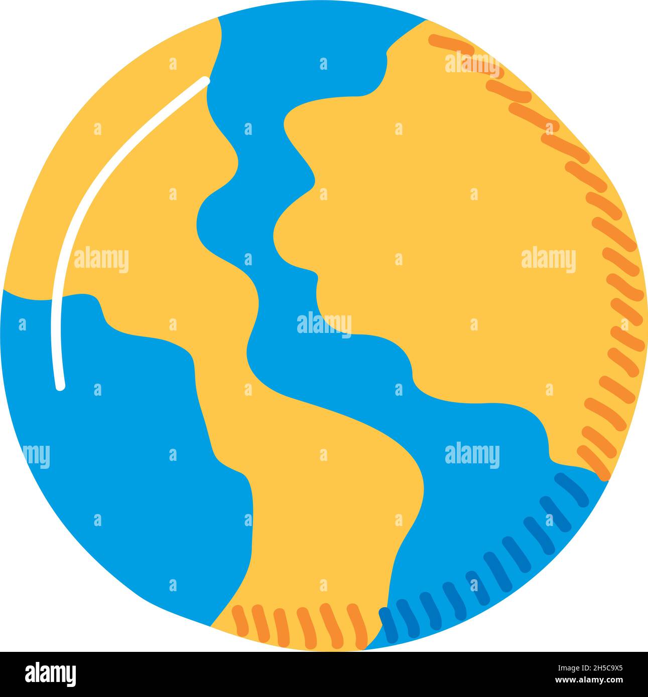 yellow planet earth over white Stock Vector Image & Art - Alamy