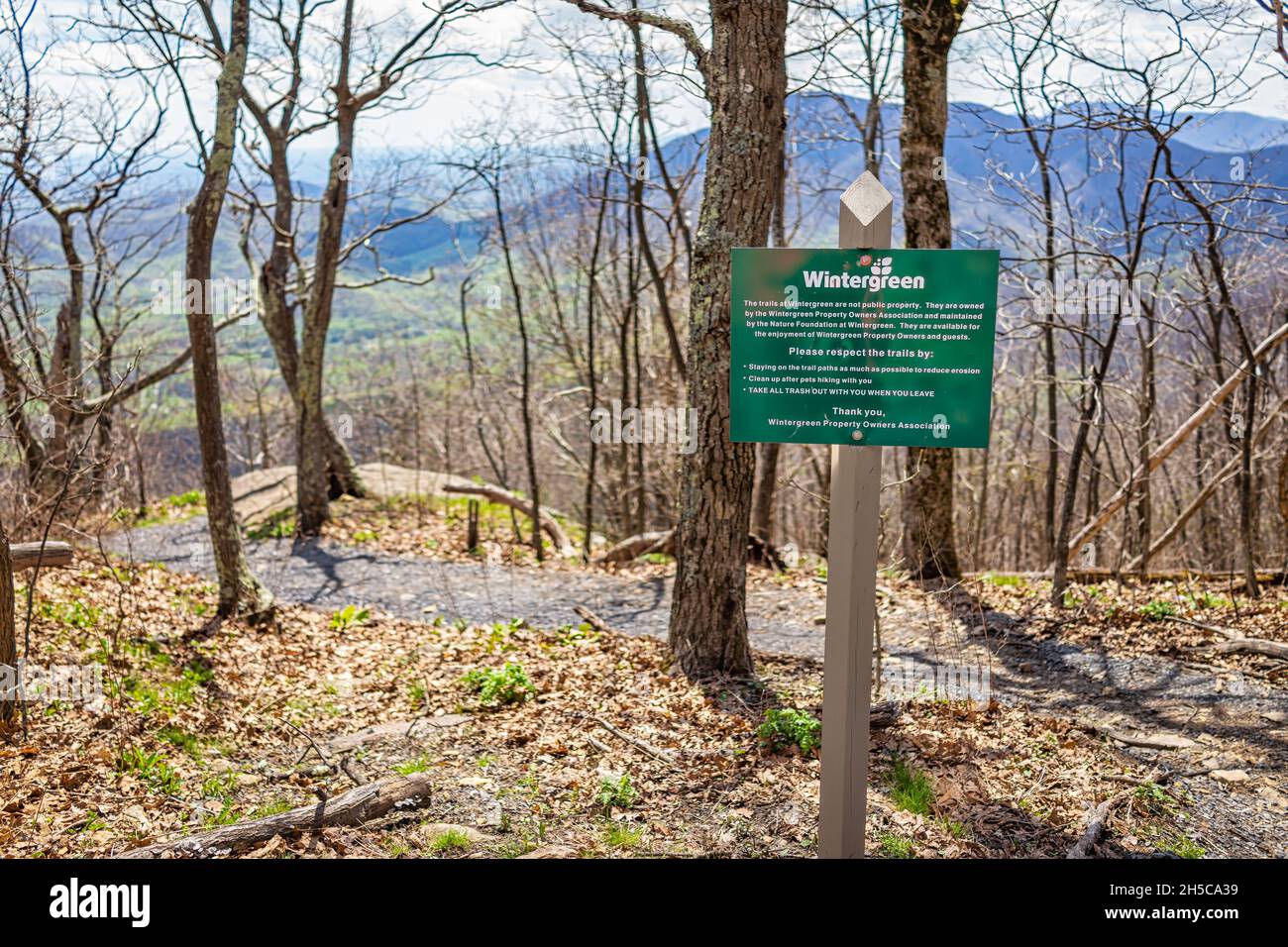 Wintergreen, USA - April 16, 2021: Spring springtime season at Virginia ...