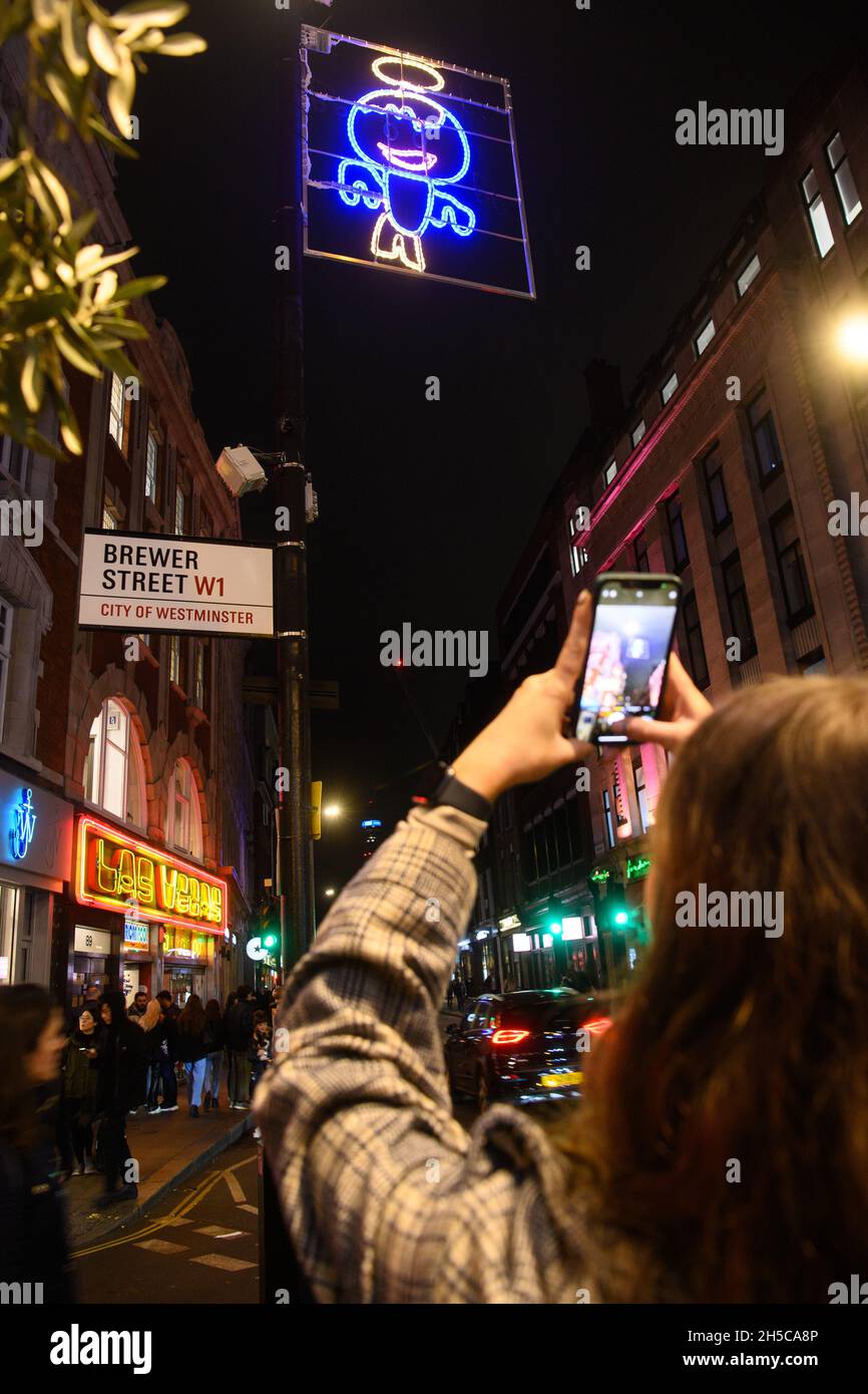 EDITORIAL USE ONLY The unveiling of this year's Soho Christmas lights ...