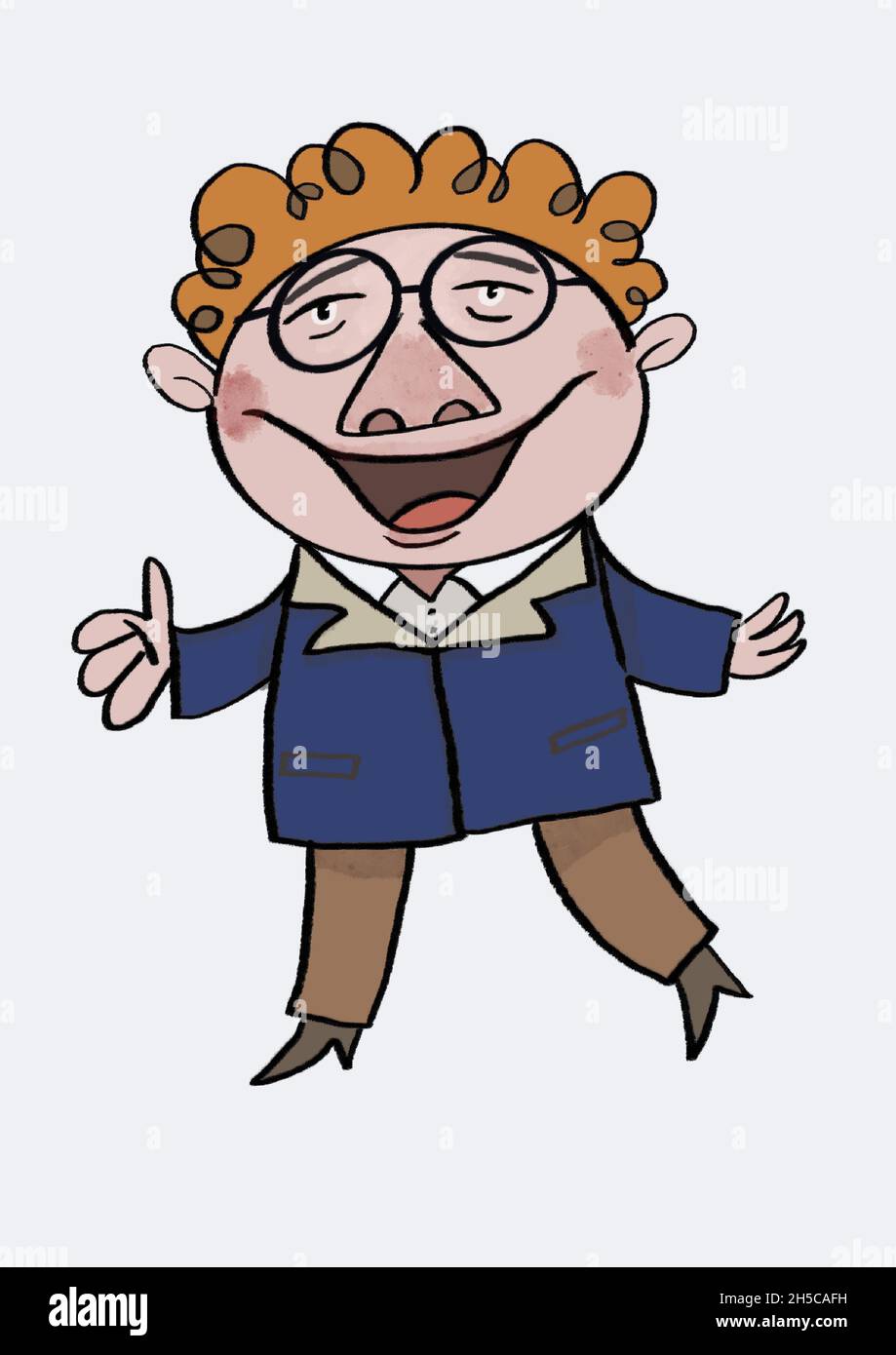a happy ginger man cartoon illustration Stock Photo - Alamy