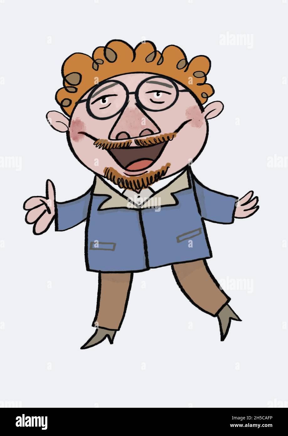 a happy ginger man cartoon illustration Stock Photo - Alamy