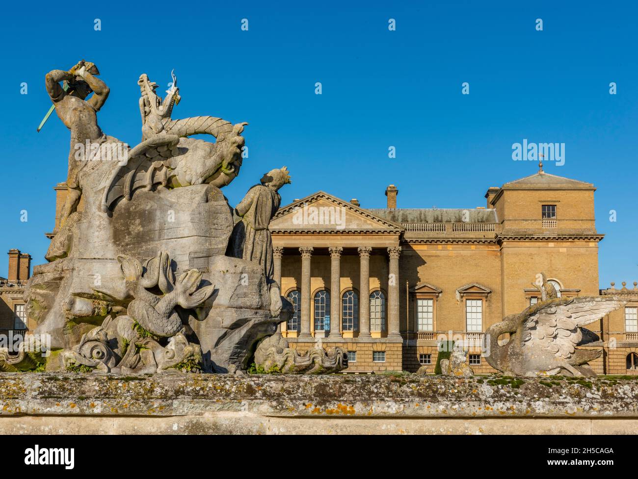 perseus and andromeda statue on fountain at holkham hall in norfolk ...