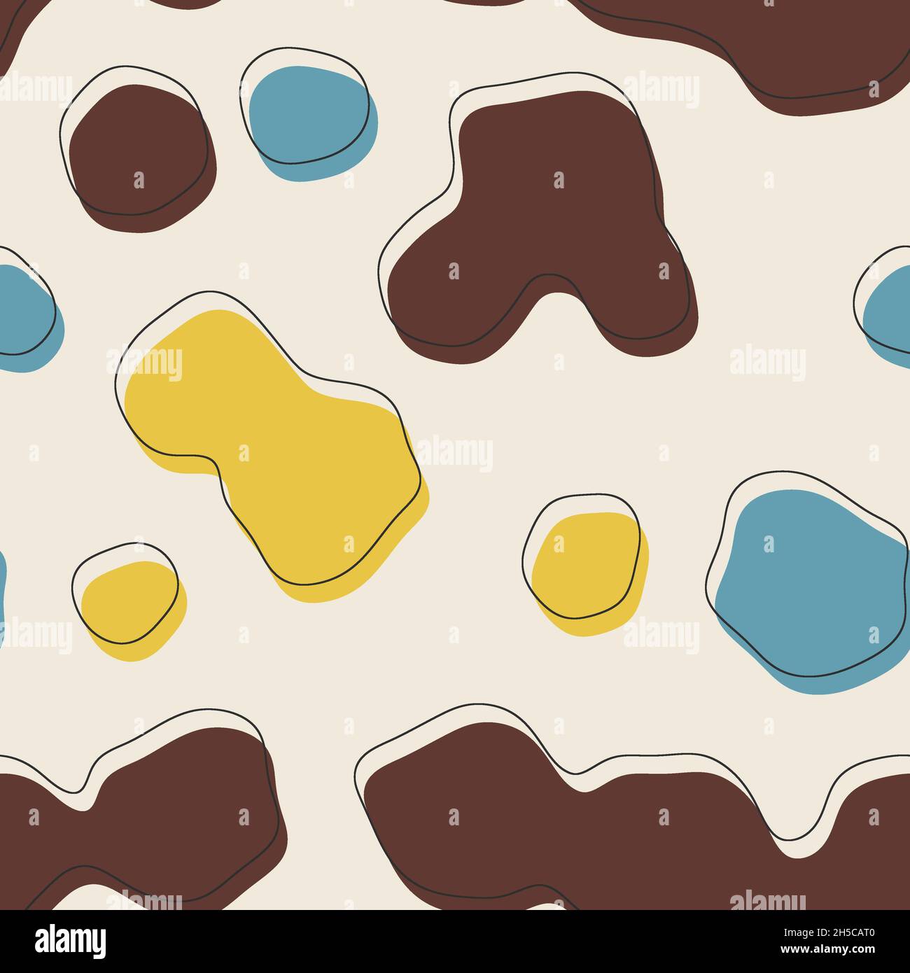 Seamless abstract organic blog shapes in various colors with offset ...