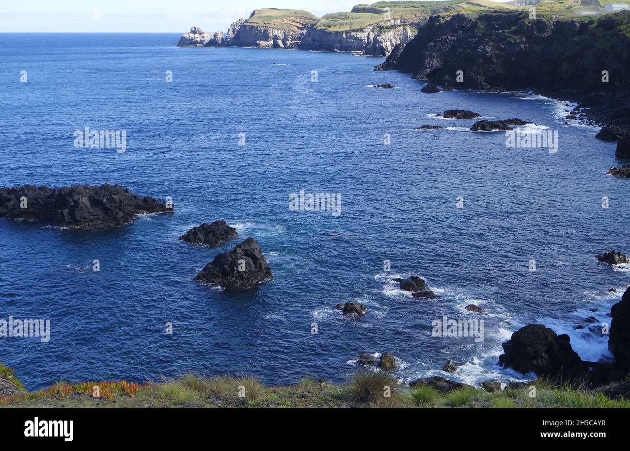 rough wild nord coast of azores island sao miguel Stock Photo - Alamy