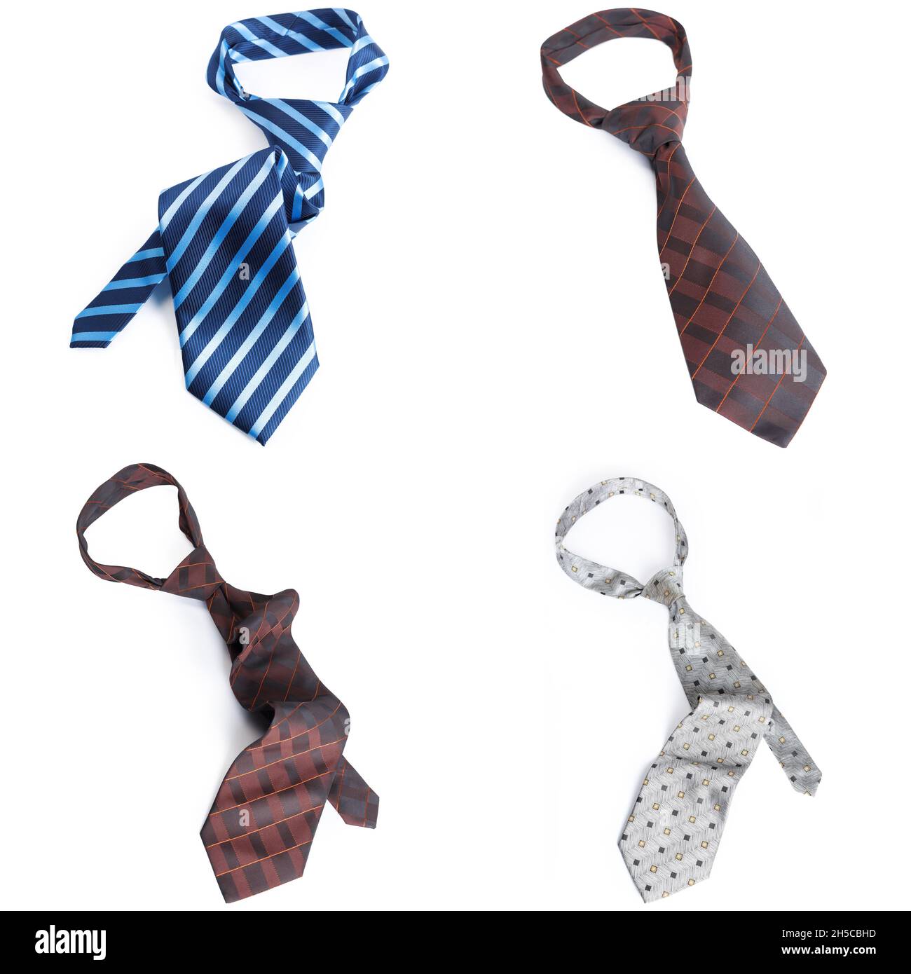 Neck ties collage isolated on white background Stock Photo - Alamy