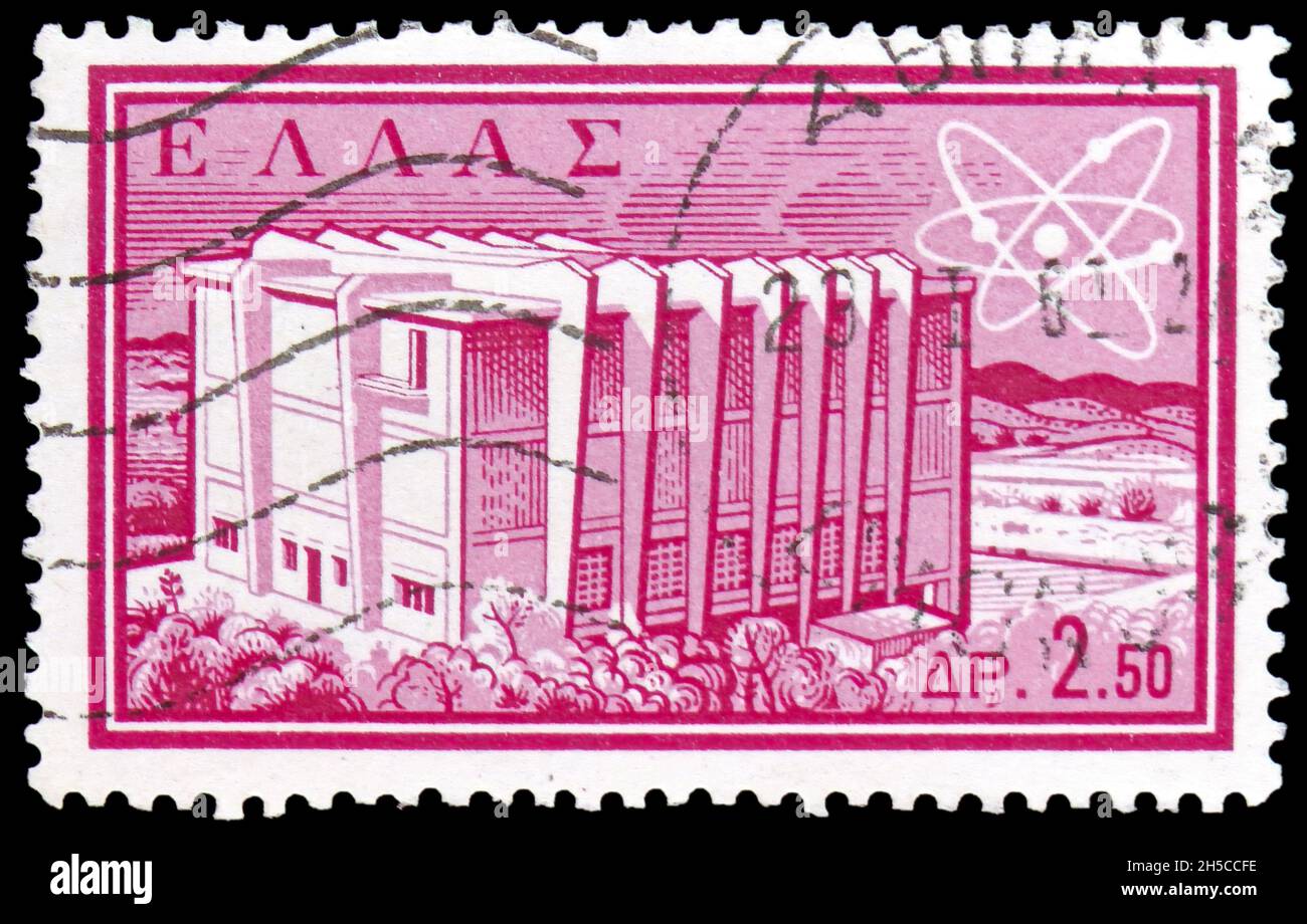 MOSCOW, RUSSIA - OCTOBER 24, 2021: Postage stamp printed in Greece ...