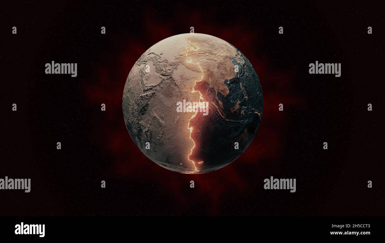 Earth burning slowly - climate change is burning the world Stock Photo ...