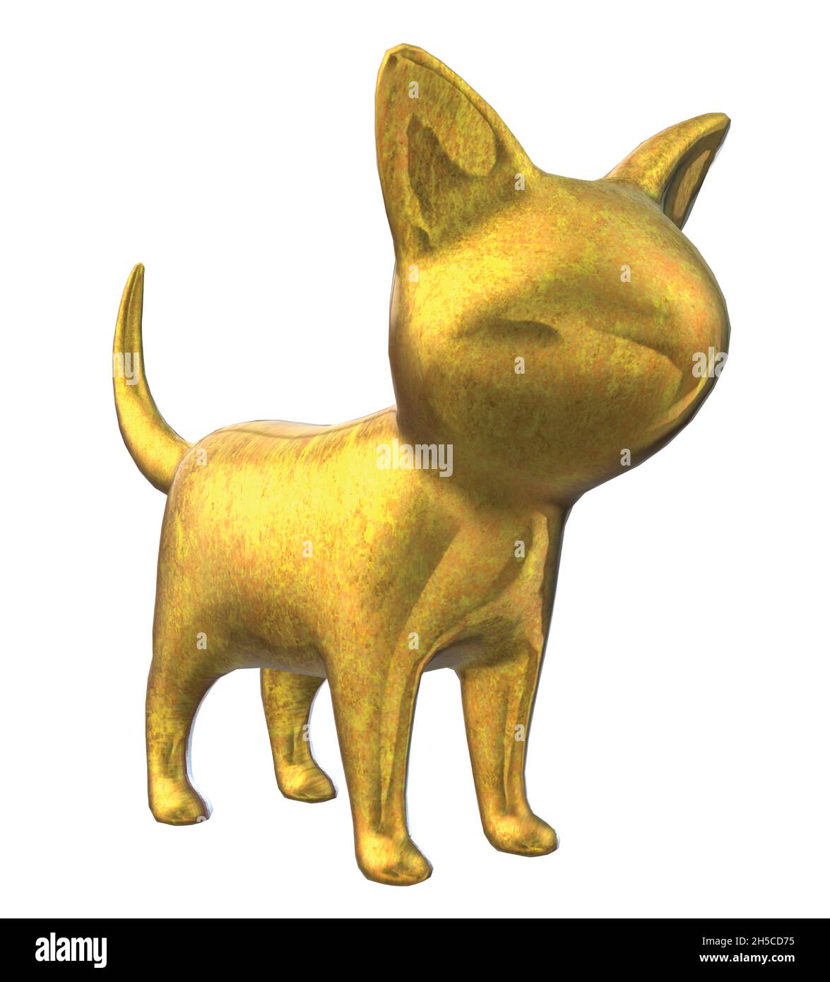 Shiny Metal Golden Cat Kitten Gold Statue Stock Vector Image & Art - Alamy