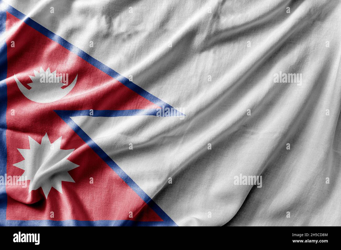 Waving detailed national country flag of Nepal Stock Photo - Alamy