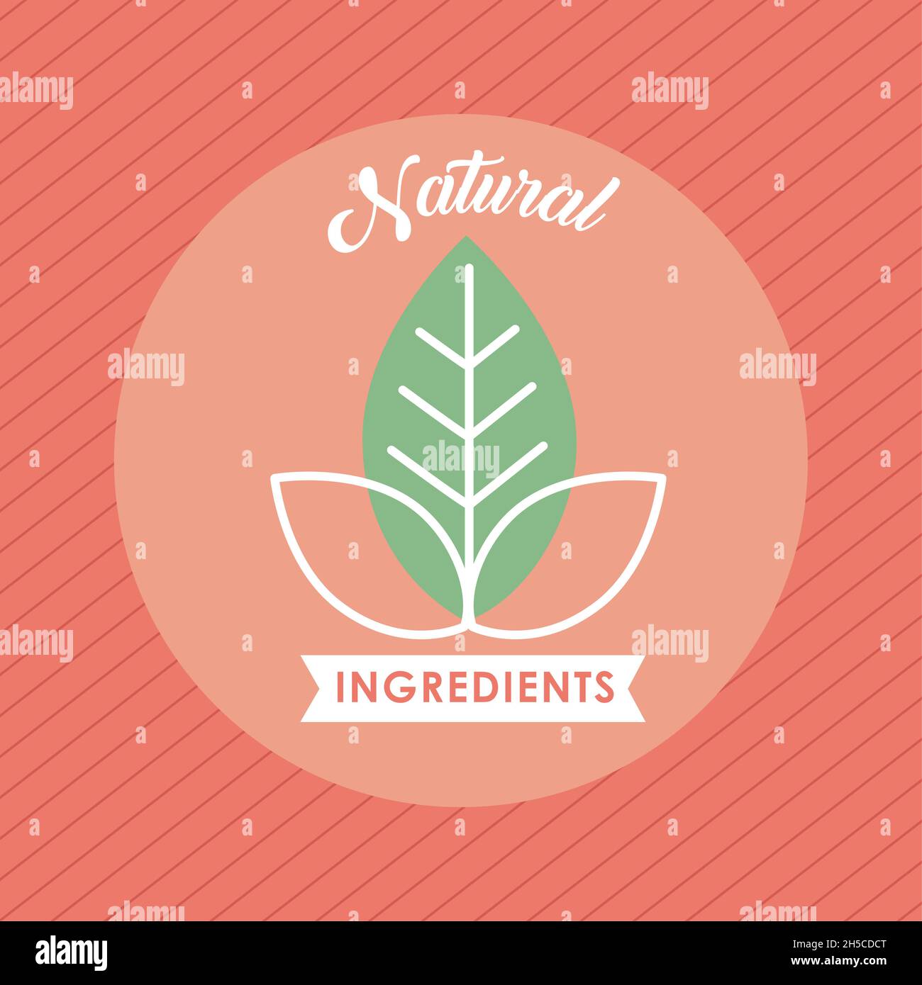 natural ingredients label with leaves Stock Vector Image & Art - Alamy