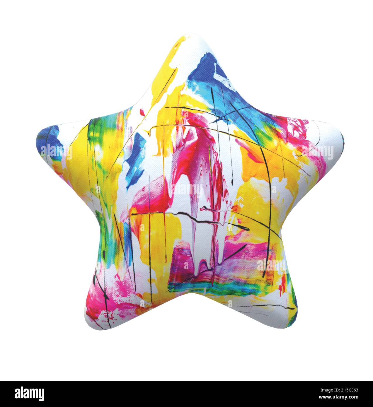 Star Shape Decoration in Mixed Paint Colors with White Background Stock ...