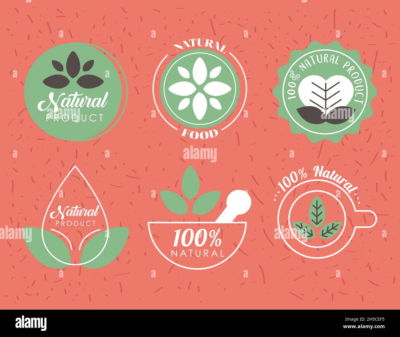 set of six natural labels Stock Vector Image & Art - Alamy