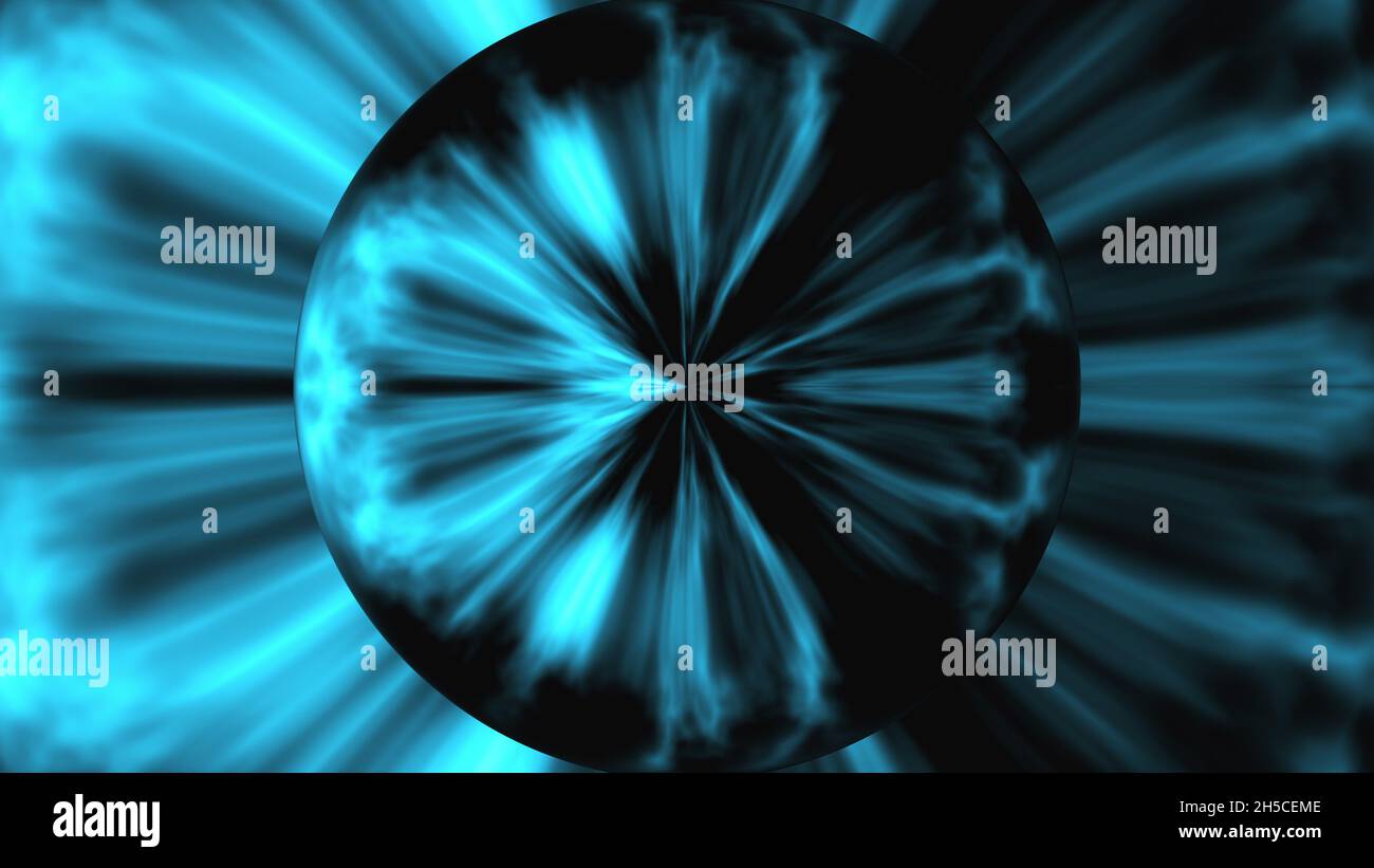 Geometric explosion in 3d render of an energy ball. Digital ornament ...