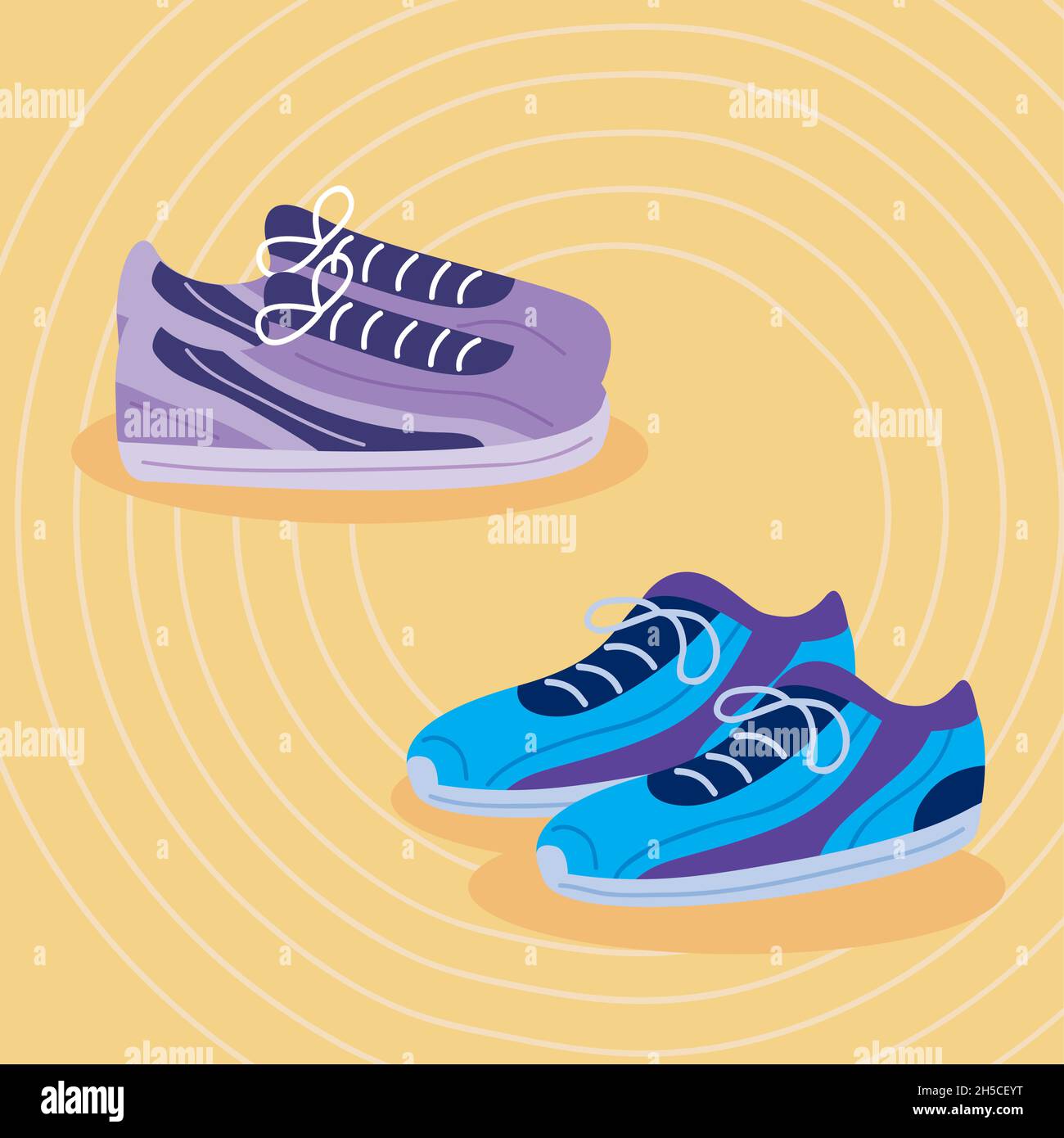 set of two sneakers shoes Stock Vector Image & Art - Alamy