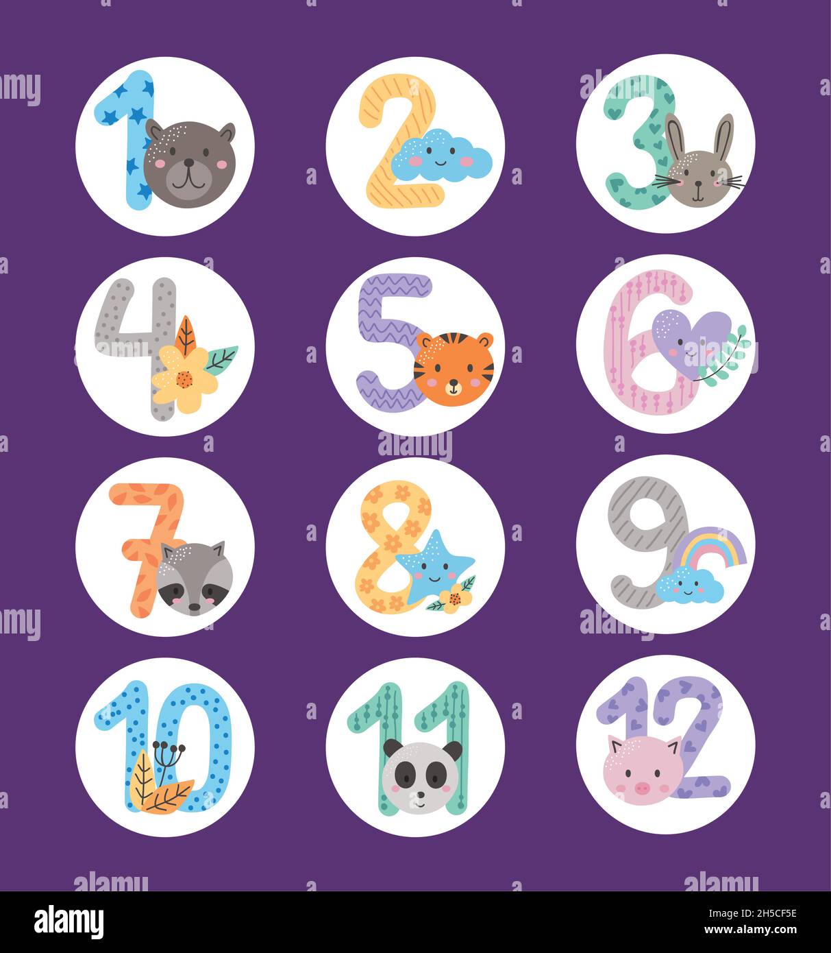 set of baby months icons Stock Vector Image & Art - Alamy