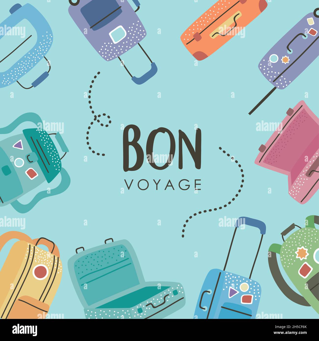 voyage bag card with baggage Stock Vector Image & Art - Alamy