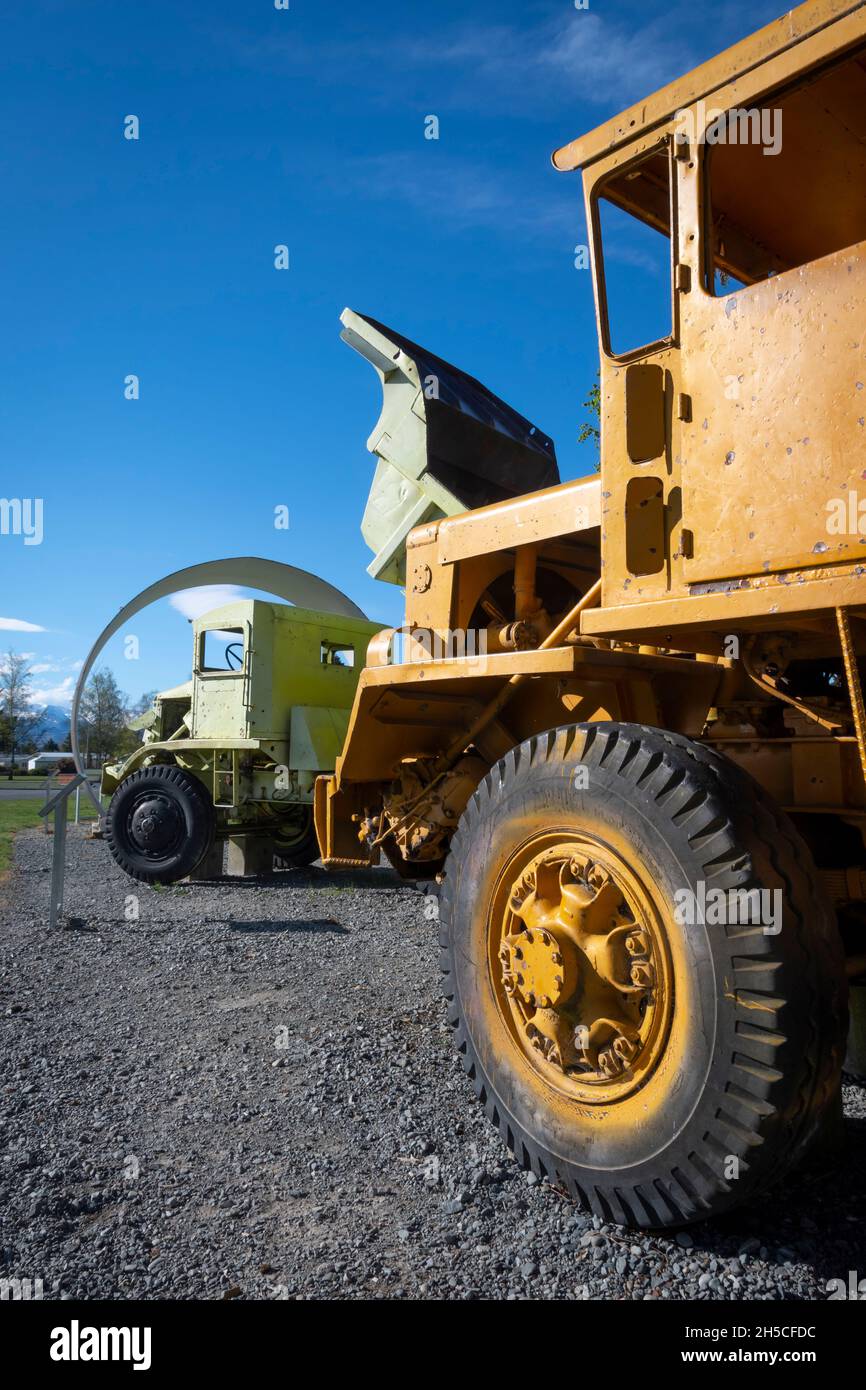 IH495 Motor Scraper, display of earthmoving machinery used in dam and ...