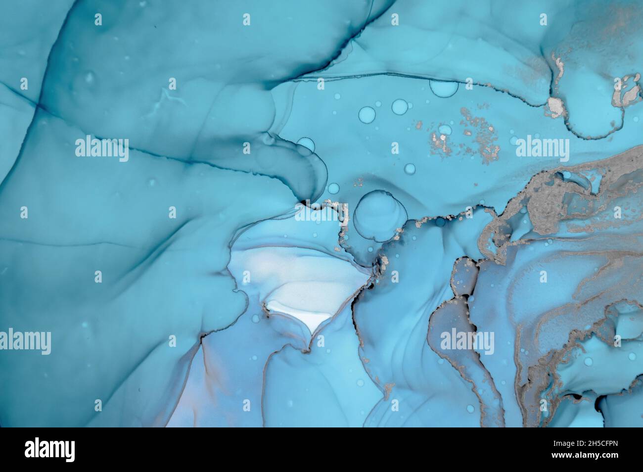 Watercolor Ocean Waves. Alcohol Inks Hand Painted Stock Photo - Alamy