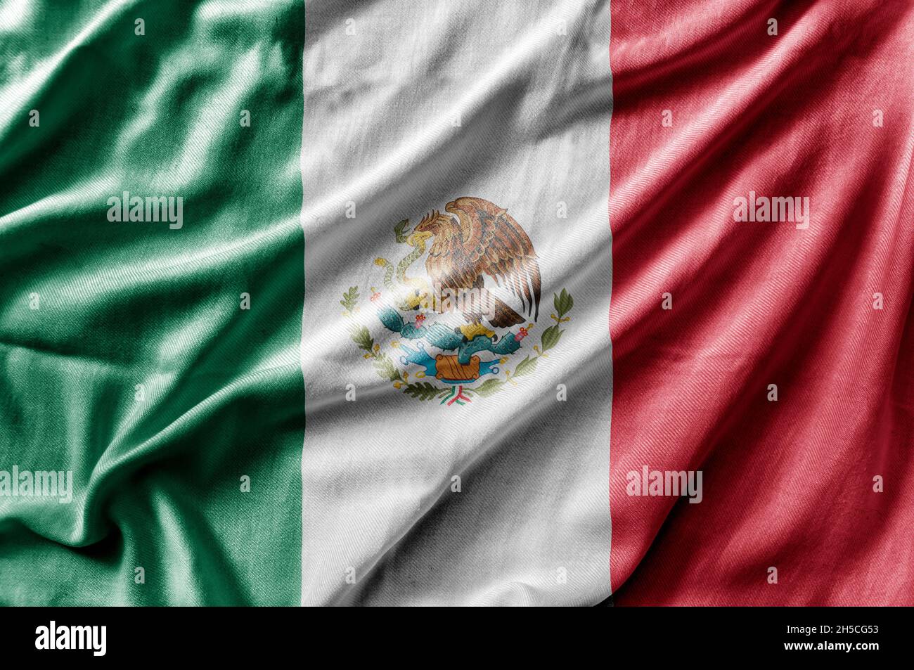 Waving detailed national country flag of Mexico Stock Photo - Alamy