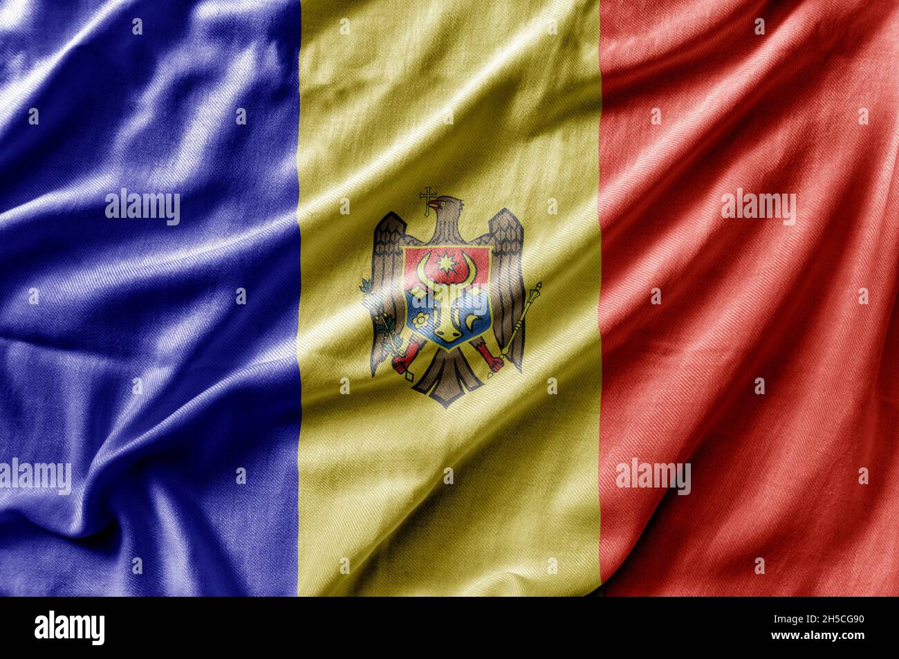 Waving detailed national country flag of Moldova Stock Photo - Alamy