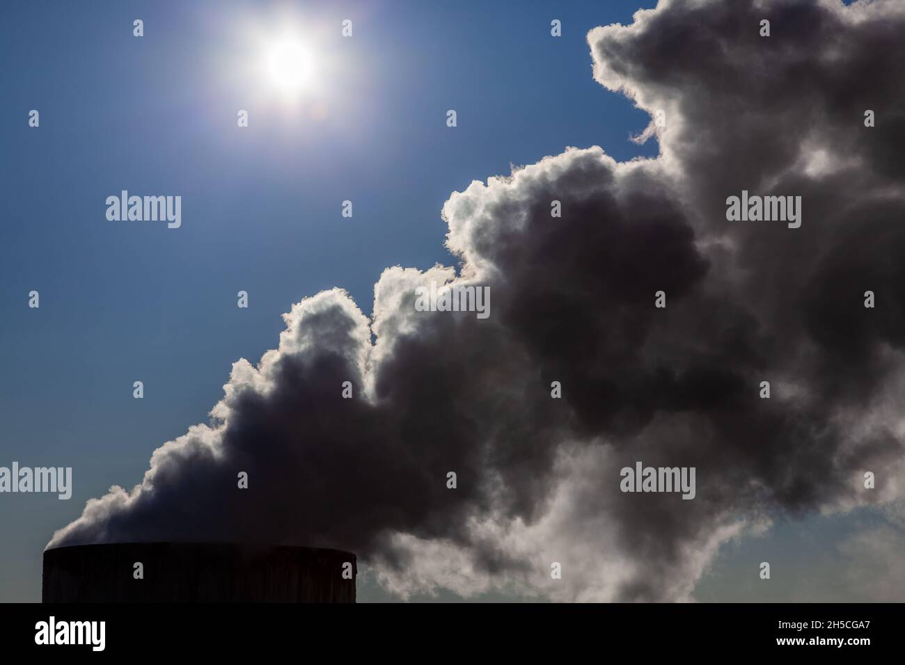 Climate change environmental pollution global warming concept smoke or ...