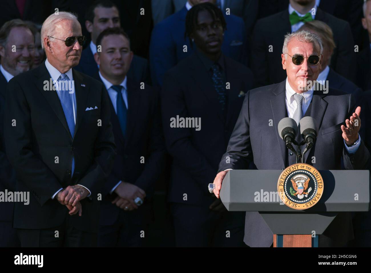 Marc Lasry talks at an event with President Joe Biden to honor the ...
