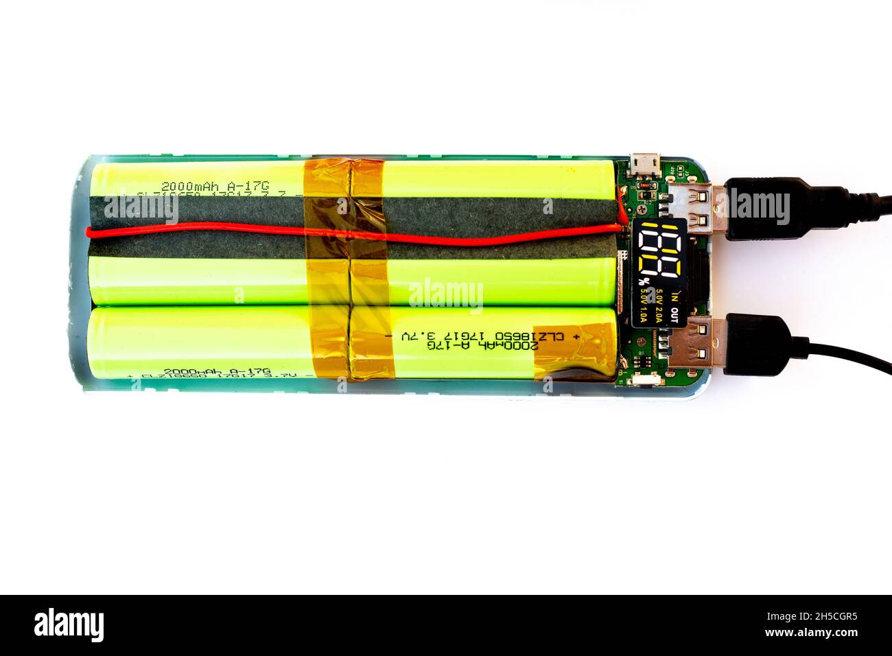 Disassembled the Power Bank charger, inserted the charger into the USB ...