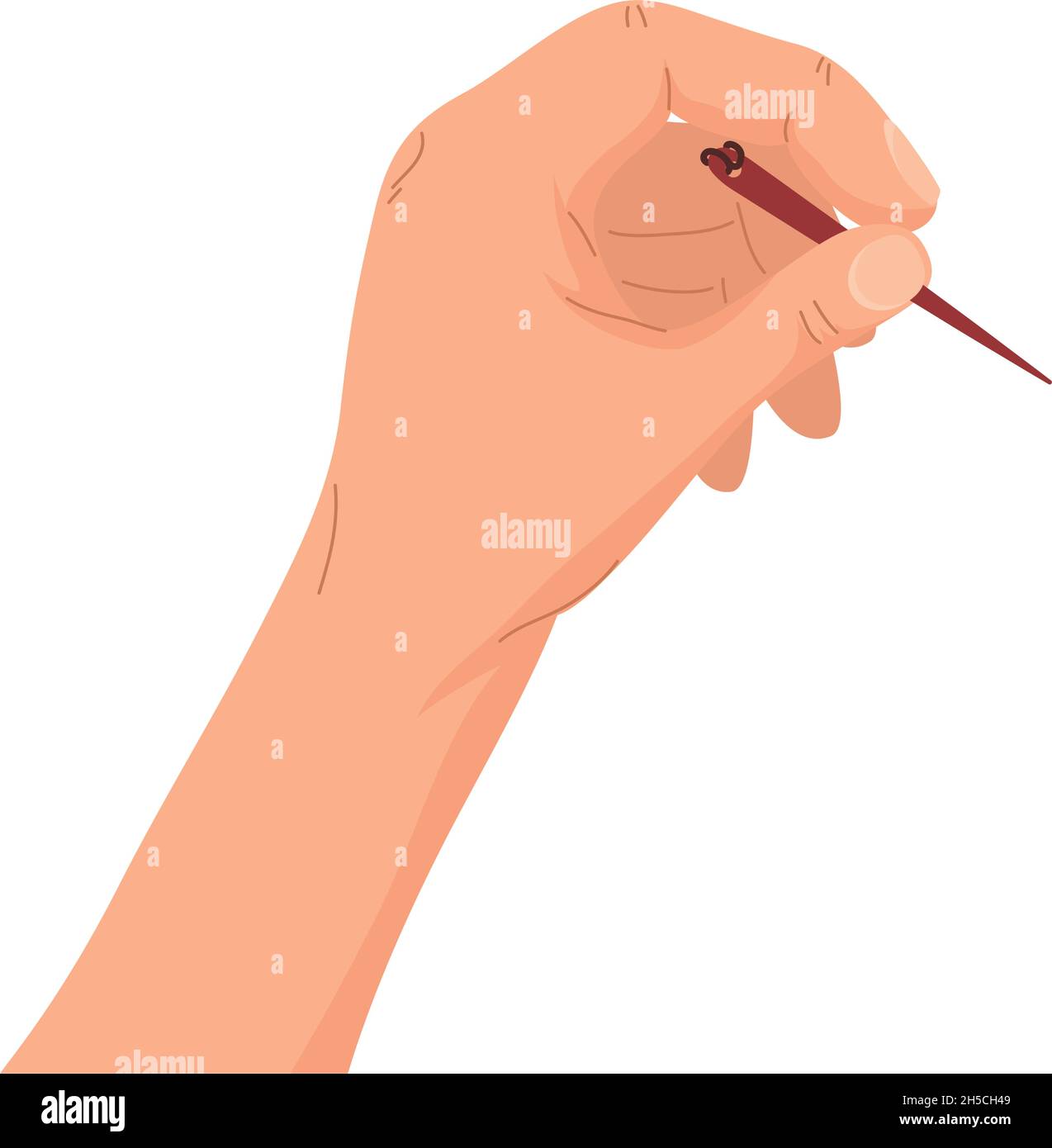 hand with needle over white Stock Vector Image & Art - Alamy