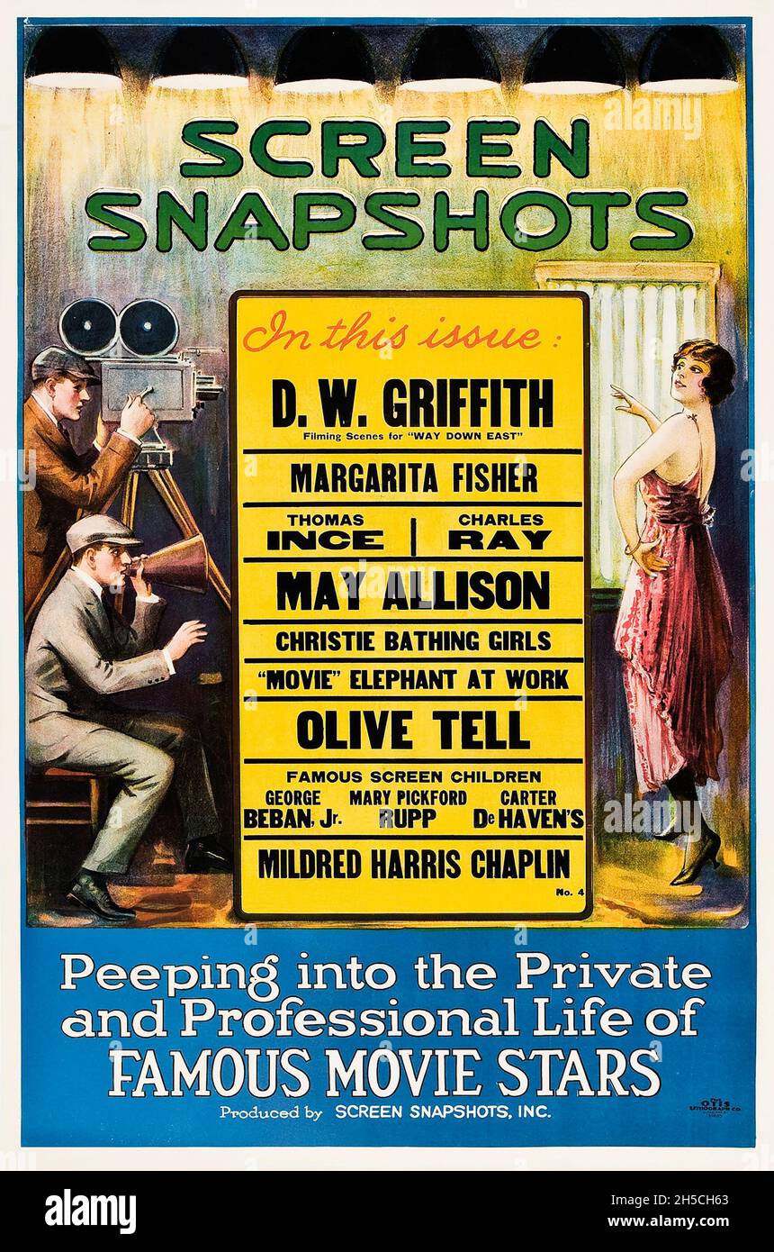 Vintage movie poster: Screen Snapshots #4 (Screen Snapshots, Inc., 1920 ...