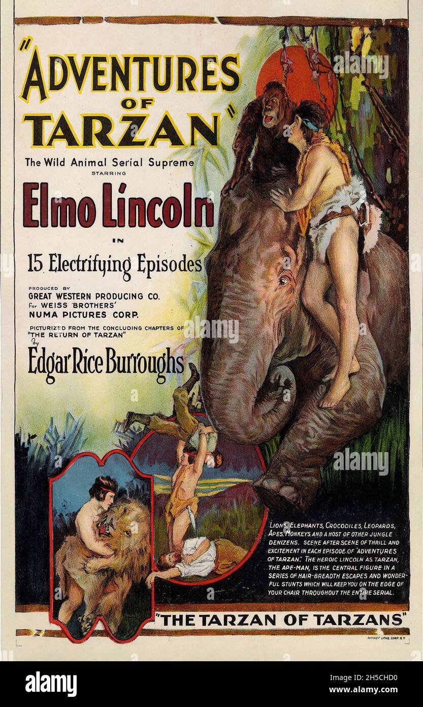 Adventures of Tarzan 1920 feat Elmo Lincoln Stock Photo - Alamy