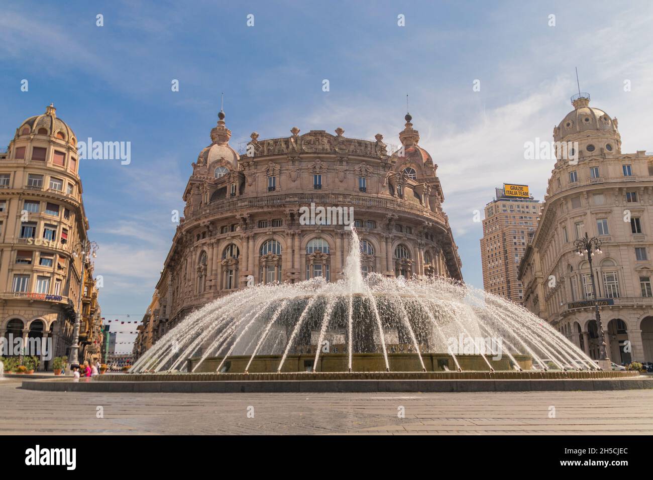 Mesmerizing view of Piazza De Ferrari with a fountain and beautiful ...