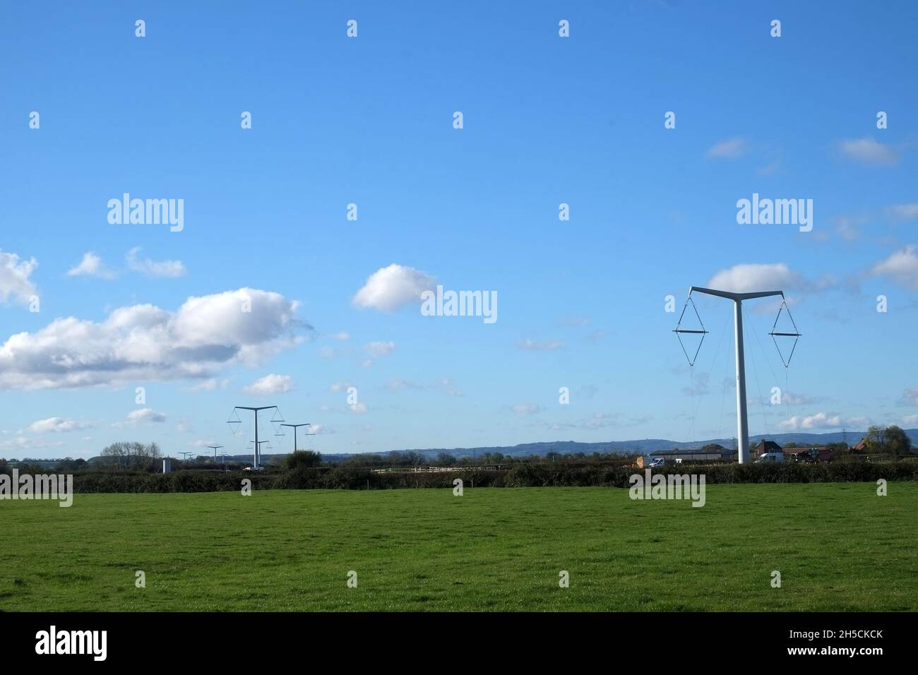October 2021 - Erection of the new T pylons across Somerset, ready for ...